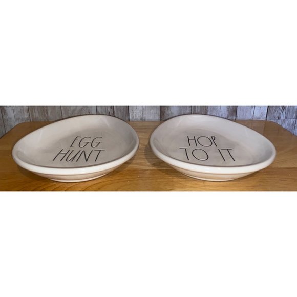 Rae Dunn | Holiday | Set Of 2 Ceramic Rae Dunn Easter Egg Hunt Hop To ...